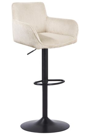 Livetastic Barhocker, Schwarz, Beige, Metall, Textil, Drehteller, 55x91.5-113x52 cm, Sitzfl&auml;che 360&deg; drehbar, inklusive Armlehnen, Esszimmer, Barm&ouml;bel, Barhocker