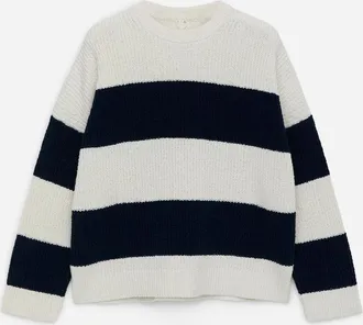 Arket Boucl&eacute;-Pullover Aus Baumwolle -Wei&szlig;