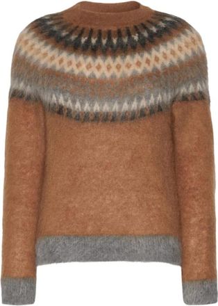 Max Mara Mstglassa Fair Isle Rundhals-Pullover - - Knitwear - Damen - Braun - XS