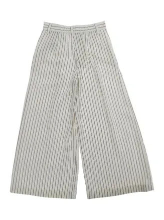 Max & Co. Girls Elastic-Waist Straight Pants White Viscose Trousers