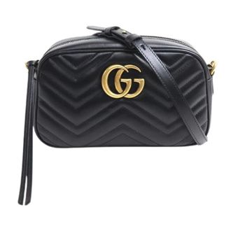 Gucci Sac bandouli&egrave;re en cuir GG Marmont Pre-owned - Femme - Pre-owned - Noir - Taille: ONE Size