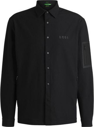HUGO BOSS B Lite Hemdjacke f&uuml;r Herren, Snap, Lang&auml;rmlig (Schwarz)