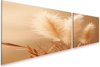 Islandburner Bild auf Leinwand Abstrakte Pflanzen, Pampasgras, Flauschige Stängel Bilder Wandbilder Poster JEIM-2K