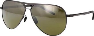 Porsche Design Femme, Accessoires, Gris, Taille: ONE Size Lunettes de soleil aviateur monture métal protection UV