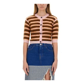 Marni Wollstrickjacke mit Streifenmuster - - Knitwear - Damen - Mehrfarbig - S