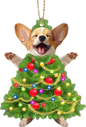 Generic F&uuml;r Weihnachtsb&auml;ume - Winterurlaub, 2D-Anh&auml;nger | Acrylanh&auml;nger mit Hundemotiv f&uuml;r Weihnachtsbaum, f&uuml;r, T&uuml;r, Wand, Wohnzimmer, Schlafzimmer, Restauran