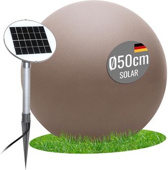 8 Seasons design Solar Kugelleuchte 50 cm Shining Globe (taupe) LED warmwei&szlig;, D&auml;mmerungssensor - wetterfest - Solarlampe f&uuml;r au&szlig;en (Garten, Terrasse, Balkon) - 