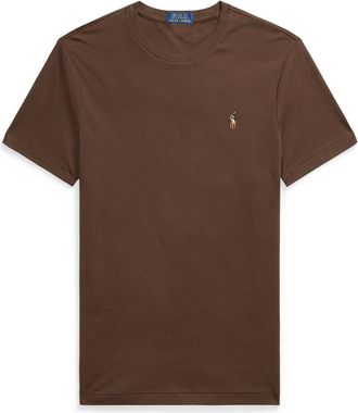 Ralph Lauren Jersey T-Shirt mit Poloreiter-Stickerei, Custom Slim Fit in