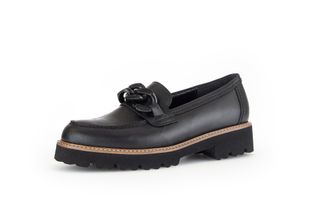 Gabor Damen Slipper, Frauen Slipper, Mokassins,Passform,Comfort,wechsel-Fussbett,Optifit,breit,Hovercraft,weich,schwarz(Ra.Natur),38.5 EU / 5.5 UK