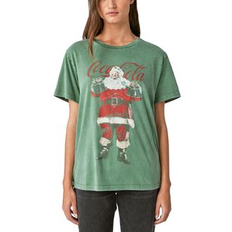 Lucky Brand Damen Santa Claus Coca Cola Boyfriend Tee, Hunter Green, X-Large