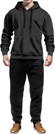Generic Survêtements solides pour hommes ensemble 2 pièces sweat à capuche et jogging ensemble décontracté sport extérieur survêtement survêtement automne hiv