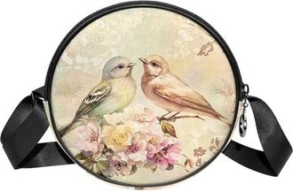 Generic Sac &agrave; bandouli&egrave;re rond pour femme, sac &agrave; bandouli&egrave;re vintage avec fermeture &eacute;clair, bretelles r&eacute;glables, sac &agrave; main rond d&eacute;contract&eacute; pour femmes et fi