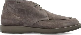 Brioni Homme, Chaussures, Brun, Taille: 42 1/2 EU Milano Bottes Chukka en Daim &agrave; Semelle en Caoutchouc