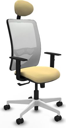 Piqueras y Crespo B&uuml;rostuhl Zulema mit 1D-Armlehnen, h&ouml;henverstellbarer Lendenwirbelst&uuml;tze und festem Kopfteil, ausgestattet mit Sincro 3 Positionen und Schneideschaum,