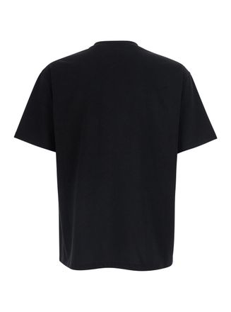Valentino Mens T-Shirt Jersey Boxy V Black Pocket Cotton T-Shirts And Polos