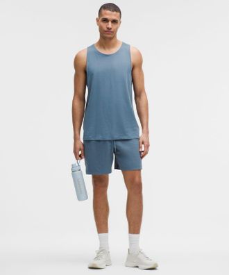 lululemon Zeroed In Shorts ohne Liner f&uuml;r M&auml;nner - 18 cm - Gr&ouml;&szlig;e XL in Steel Blue