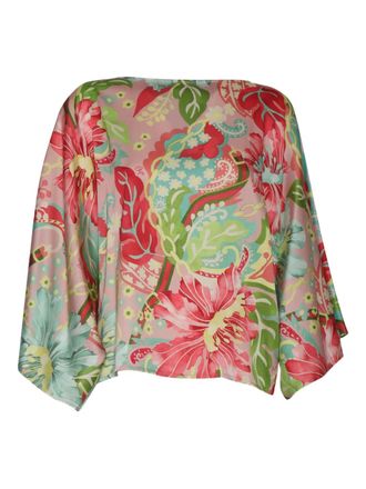 Clips haut à fleurs - Rouge