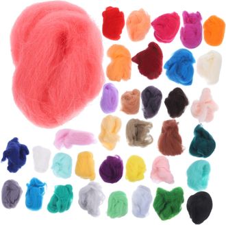 NUOBESTY 36 Stück Teiliges DIY Filzwolle mit Bunten Farben Nadelfilz zubehör für Kreatives Basteln Sicher und Glatt für Anfänger Filzen von Wolle und Filzproje