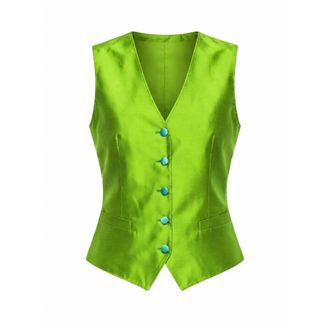 Dolce & Gabbana Seiden-Elastan-Weste - - Jackets - Damen - Gr&uuml;n - S