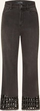 Joseph Ribkoff Straight Jeans Mit Schmucksteinen grau