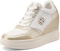 Queen Helena Baskets hautes avec compens&eacute;es pour femme X34-42, Blanc et or., 39 EU