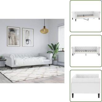 vidaXL The Living Store Tagesbett Wei&szlig; 90x200 cm Kunstleder - Couchbett