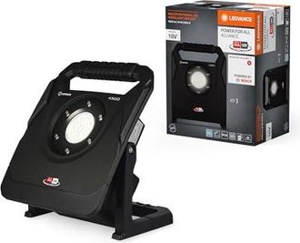 Ledvance Arbeitsleuchte mit schwenkbarem Kopf, batteriebetrieben, Power for all Alliance Akku kompatibel, 40 W, 4500 lm, 6500 K, 840 kaltes Tageslicht, 3-stufi