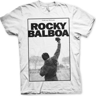 Rocky Offizielles Lizenzprodukt Balboa - It Aint Over Herren T-Shirt (Wei&szlig;), X-Large