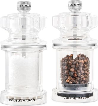 Cole & Mason 675 Salz und Pfefferm&uuml;hle,2er Set Manuell mit einstellbar, Acryl, 11.8cm, Precision+ mit Keramikmahlwer, M&uuml;hle f&uuml;r Salz, Pfeffer, Gew&uuml;rze