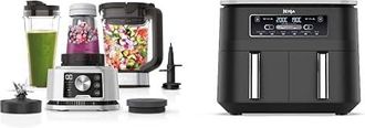 Ninja Ninja Foodi Power Nutri Blender 3-en-1, m&eacute;lange les bols de smoothie boissons glac&eacute;es, 1200W, CB350EU + Ninja Foodi Dual Zone Air fryer Digital, 2 Tir
