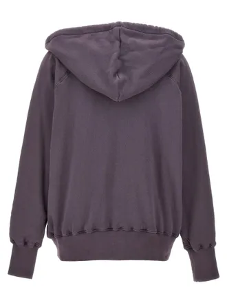 Maison Margiela Logo-Embroidered Reversed Hoodie - Purple