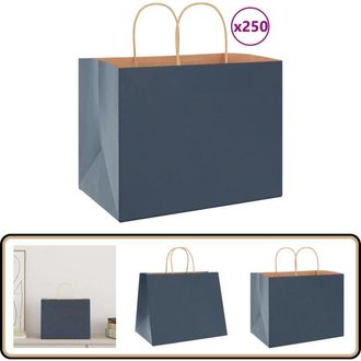 vidaXL Vidaxl - Papiertragetaschen 250 Stk. mit Henkeln Blau 32x22x24 cm