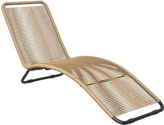 OUTSUNNY Bain de Soleil en r&eacute;sine tress&eacute;e, Chaise Longue, transat Jardin ext&eacute;rieur en Forme de S Cadre en Acier pour Relax Piscine terrasse, 176 x 58 x 82 cm, 