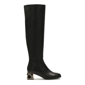 Kazar Schwarze Stiefel mit dekoriertem Absatz - - Shoes - Damen - Schwarzk - 40 EU