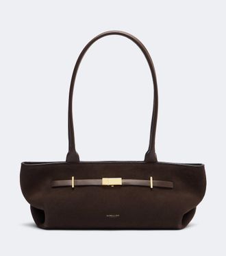 DeMellier Sac port&eacute; &eacute;paule New York en daim