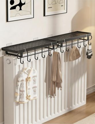 Generic Heizk&ouml;rper-Aufbewahrungsregale mit Haken for effektiven Trocknen von Kleidung und for Pr&auml;sentieren von Dekorationsgegenst&auml;nden, Installation ohne Bohr