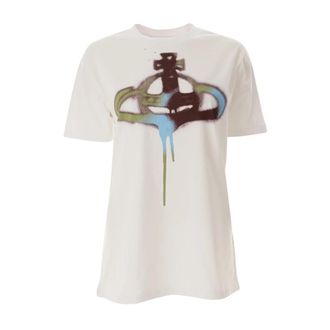 Vivienne Westwood Spray Orb Classic T-Shirt - - Tops - Damen - Wei&szlig; - S