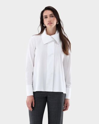 van Laack Bluse mit Umlegekragen