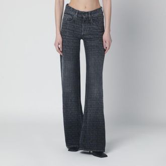 Balenciaga Black washed jeans with jacquard logos