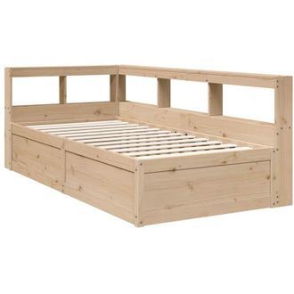 vidaXL B&uuml;cherregalbett ohne Matratze 75x190 cm Massivholz Kiefer vidaXL