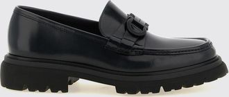 Ferragamo Gancini Penny Loafer aus geb&uuml;rstetem Leder mit gezahnter Sohle