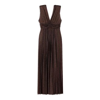 Oltre Femme, Robes, Brun, Taille: 40 FR Long lurex jersey dress