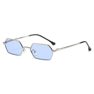 Generic Lunettes De Soleil &Agrave; Petite Monture En M&eacute;tal For Hommes Et Femmes, For Le Sport Plein Air Les Vacances(Blue)