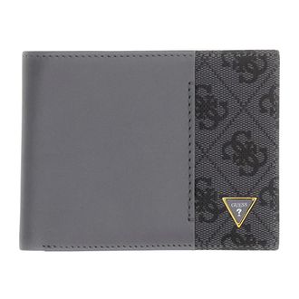 Guess Homme, Accessoires, Gris, Taille: ONE Size Portefeuille Bifold Monogramme en Cuir Milano