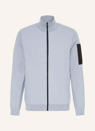 HUGO BOSS Strickjacke Momentum Im Materialmix Mit Merinowolle grau
