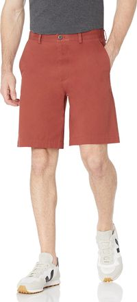 Amazon Essentials Herren Classic-Fit-Chino-Shorts, 23cm, Rostfarben, 34W