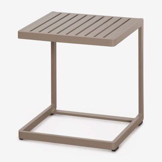 Sklum Table dappoint carr&eacute;e pour jardin 40x40 cm en aluminium Dulem SKLUM Moka Brown