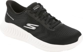 Skechers Damen Go Walk Now Khloe Sneaker, Black Textile/White Trim, 40.5 EU