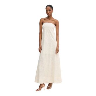 Liu Jo Langes Kleid mit Stickerei - - Dresses - Damen - Beige - XS