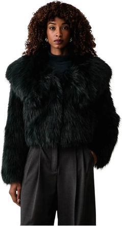 Patrizia Pepe Veste courte en fausse fourrure - Femme - Vestes - Bleu - Taille: 36 FR